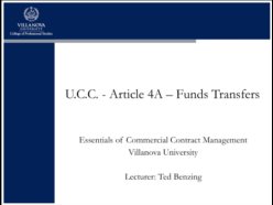 U.C.C. Article 4A: Funds Transfers