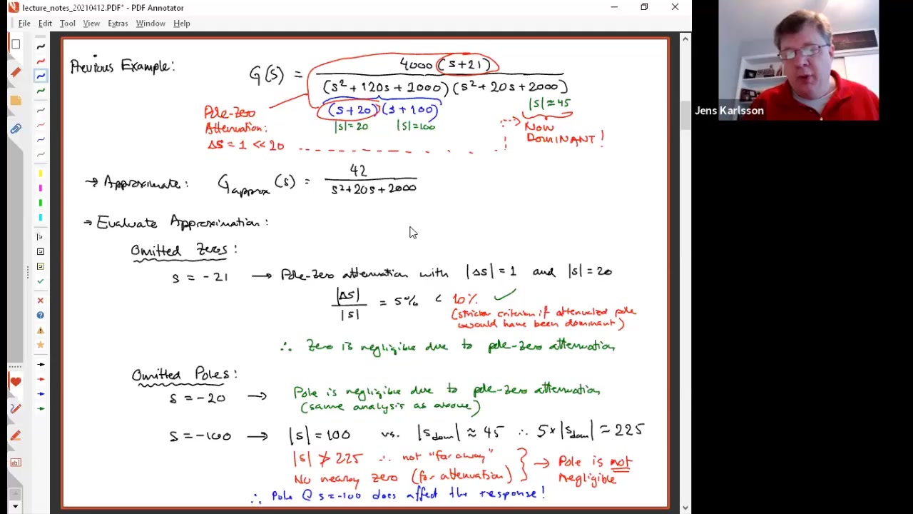 Transfer Function Approximation: Effects of Nonnegligible Omitted Terms